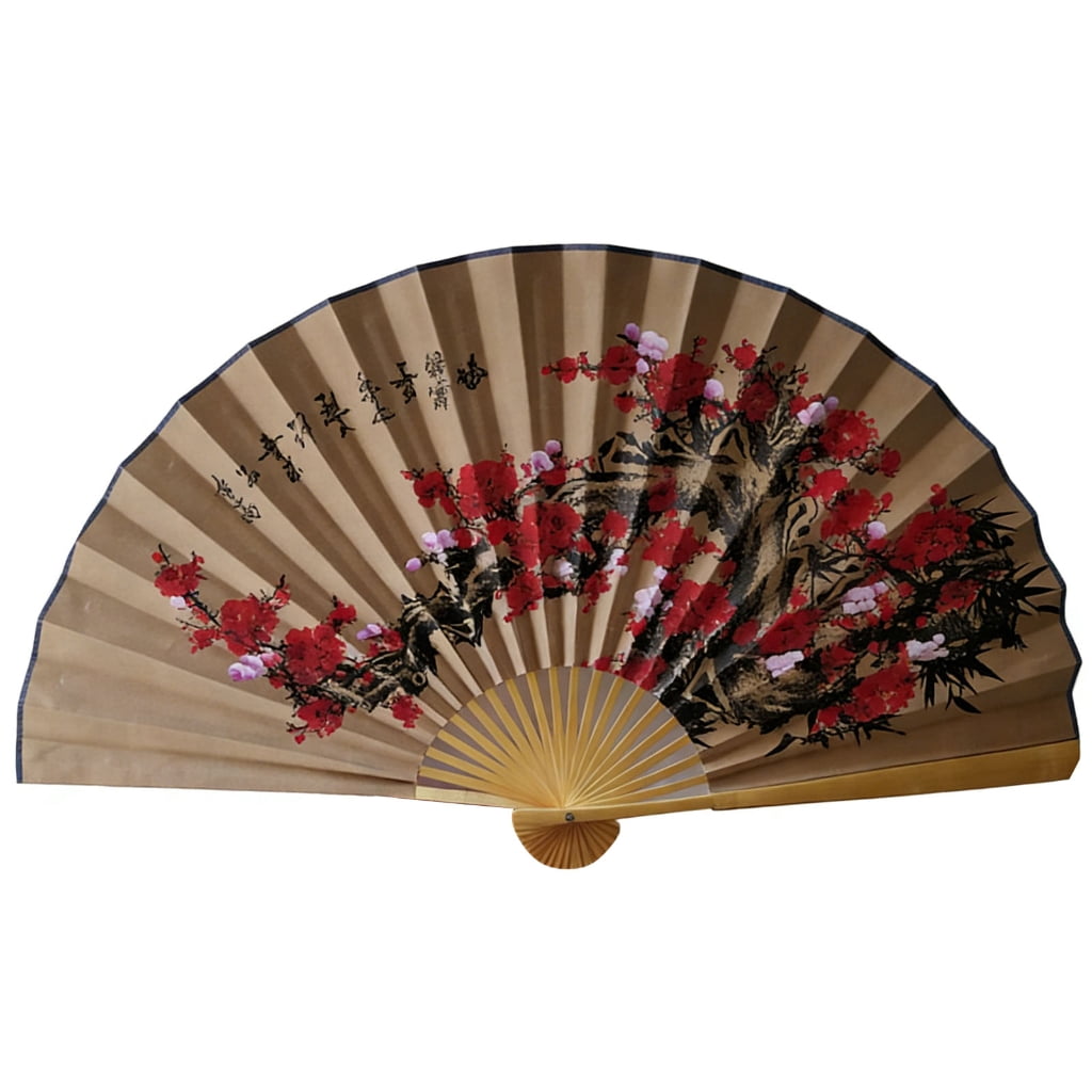 Elegant Traditional Chinese Large Size Decorative Fan Silk Fabric Frame ...