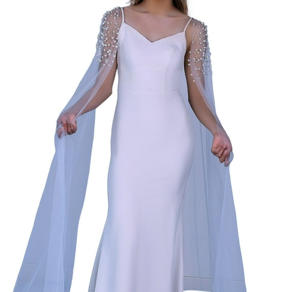 Elegant Trailing Arm Sleeves for Women Artificial Pearls Shoulder Veil ...