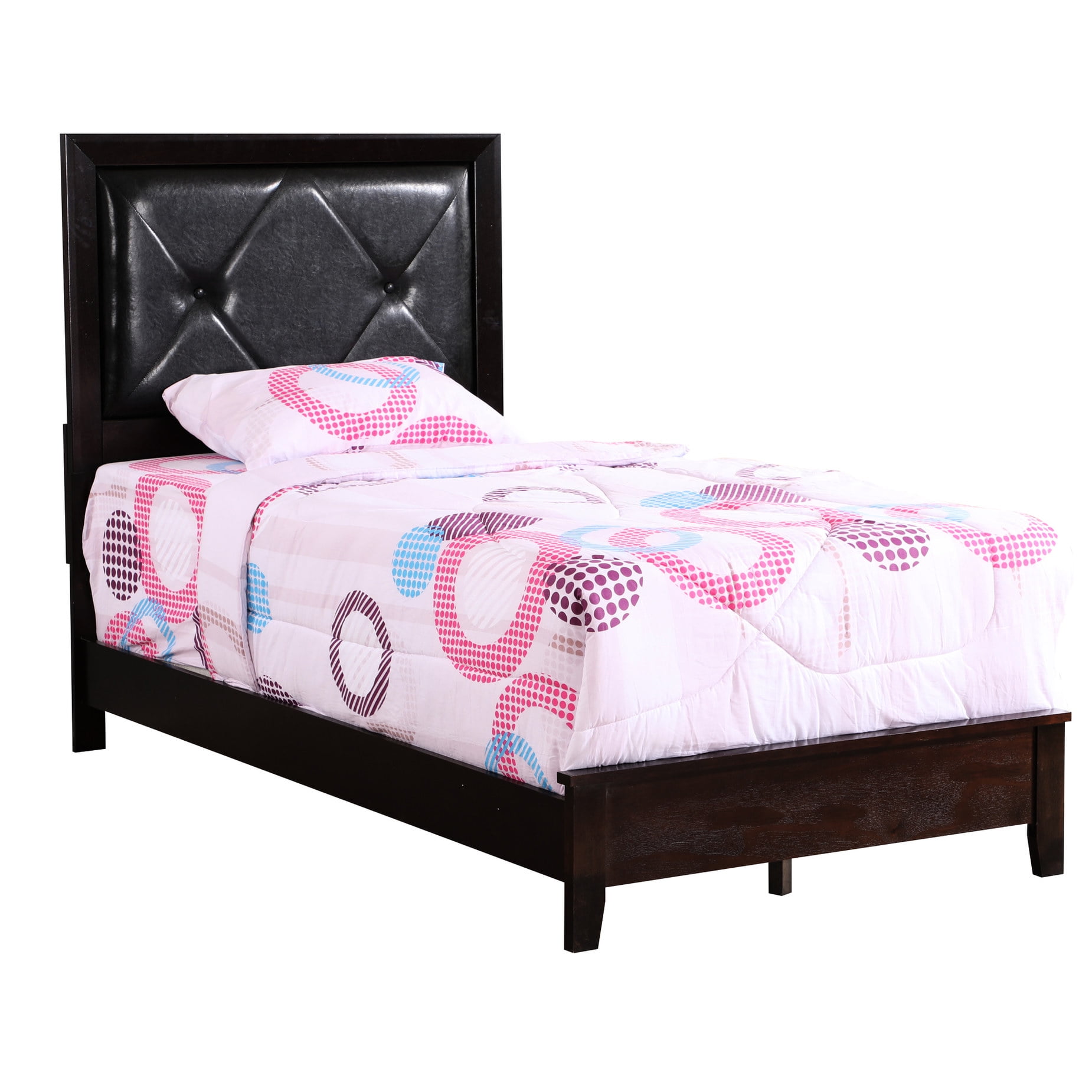 Elegant Transitional Twin Bed, MDF Material, Espresso - Walmart.com