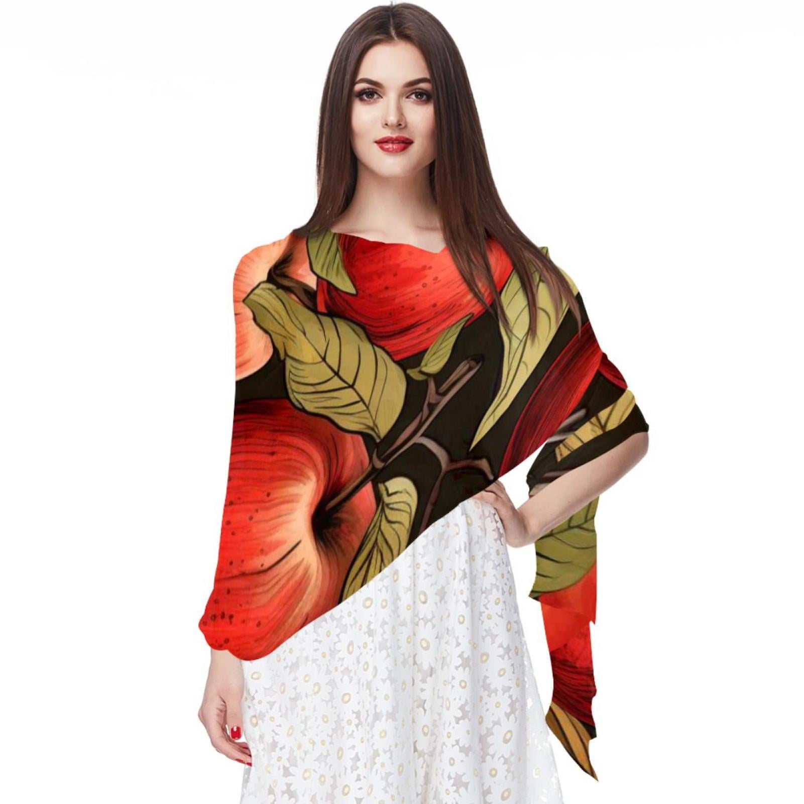 Elegant Translucent Chiffon Silk Scarf, Light Breathable Wrap Shawl 180 ...