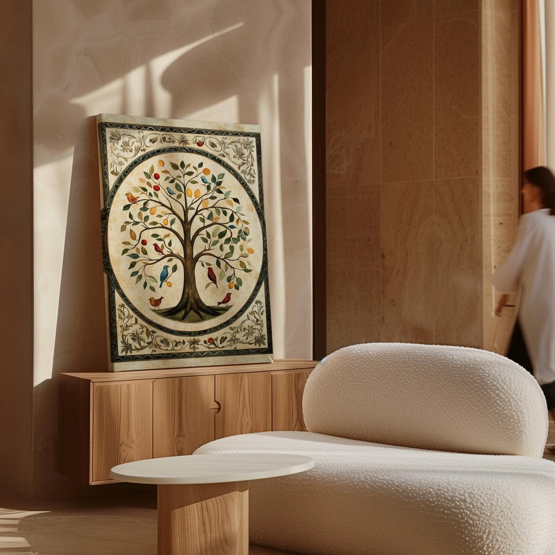 Elegant Tree Of Life Wall Art With Colorful Birds And Nature Motifs ...