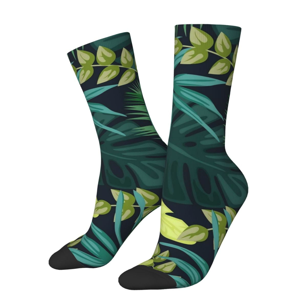 Elegant Tropical Socks Leaves and Flowers Gothic Stockings Winter Anti ...