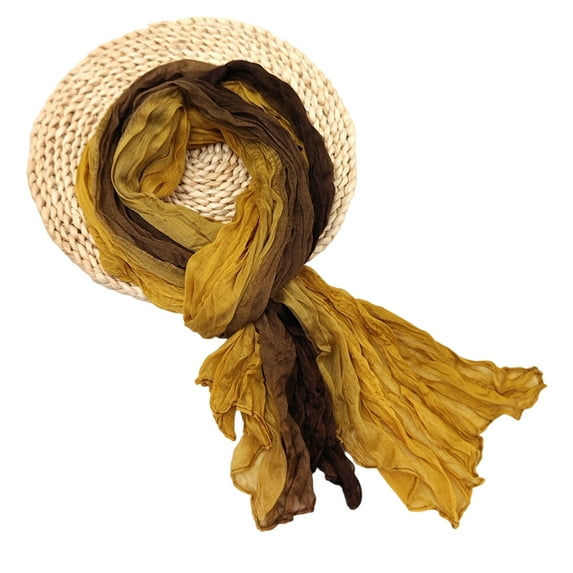 Elegant Twist Pleated Scarf Polyester Multiuse Long Scarf For Spring ...