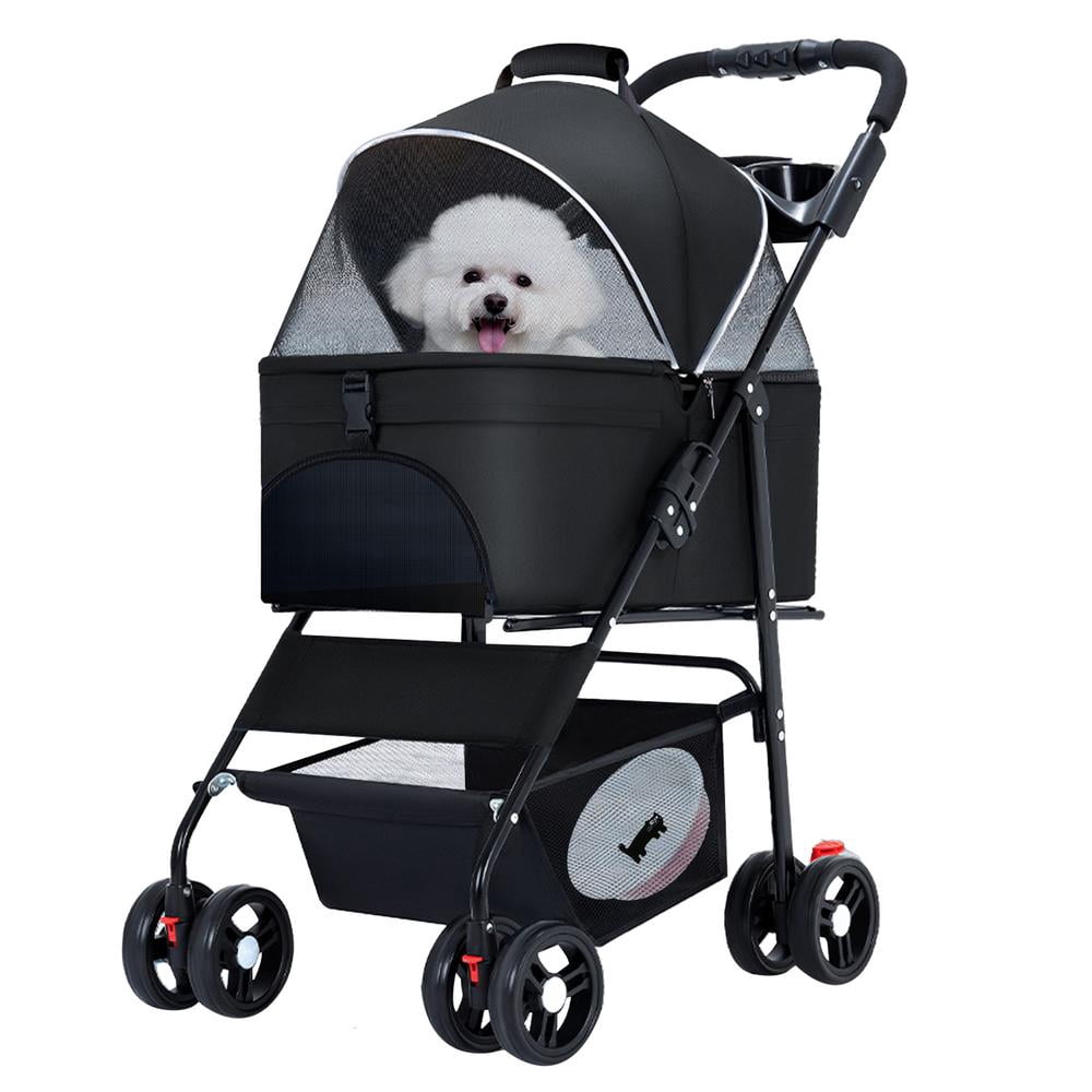 Elegant Umbrella-Style Pet Stroller for Small/Medium Dogs up to 66lbs ...