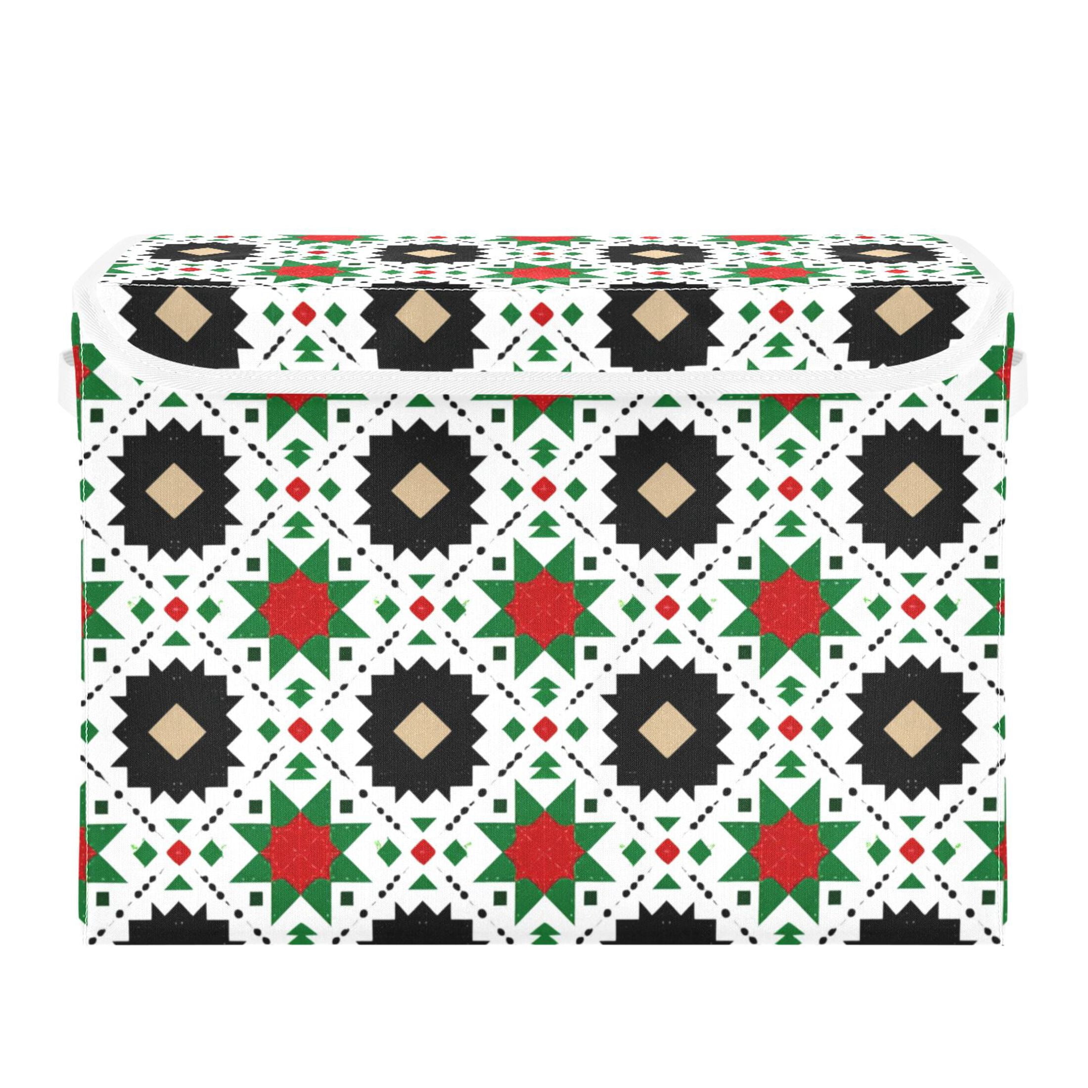Elegant Vectors Pattern in Christmas Color Foldable Storage Bins with ...