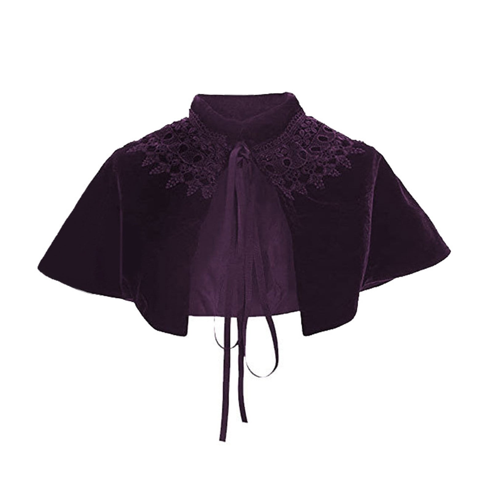 Elegant Velvet Capelet Shawl for Women, Vintage Floral Embroidered ...