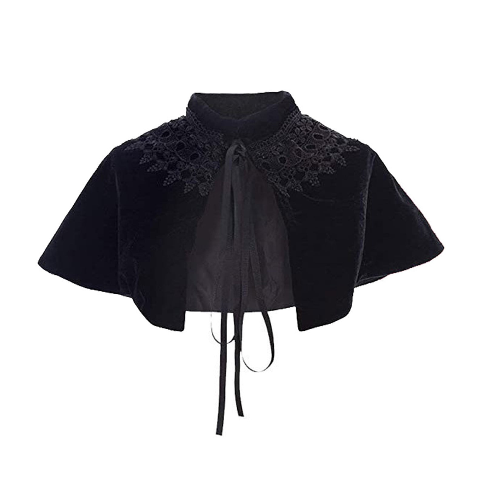 Elegant Velvet Capelet Shawl for Women, Vintage Floral Embroidered ...