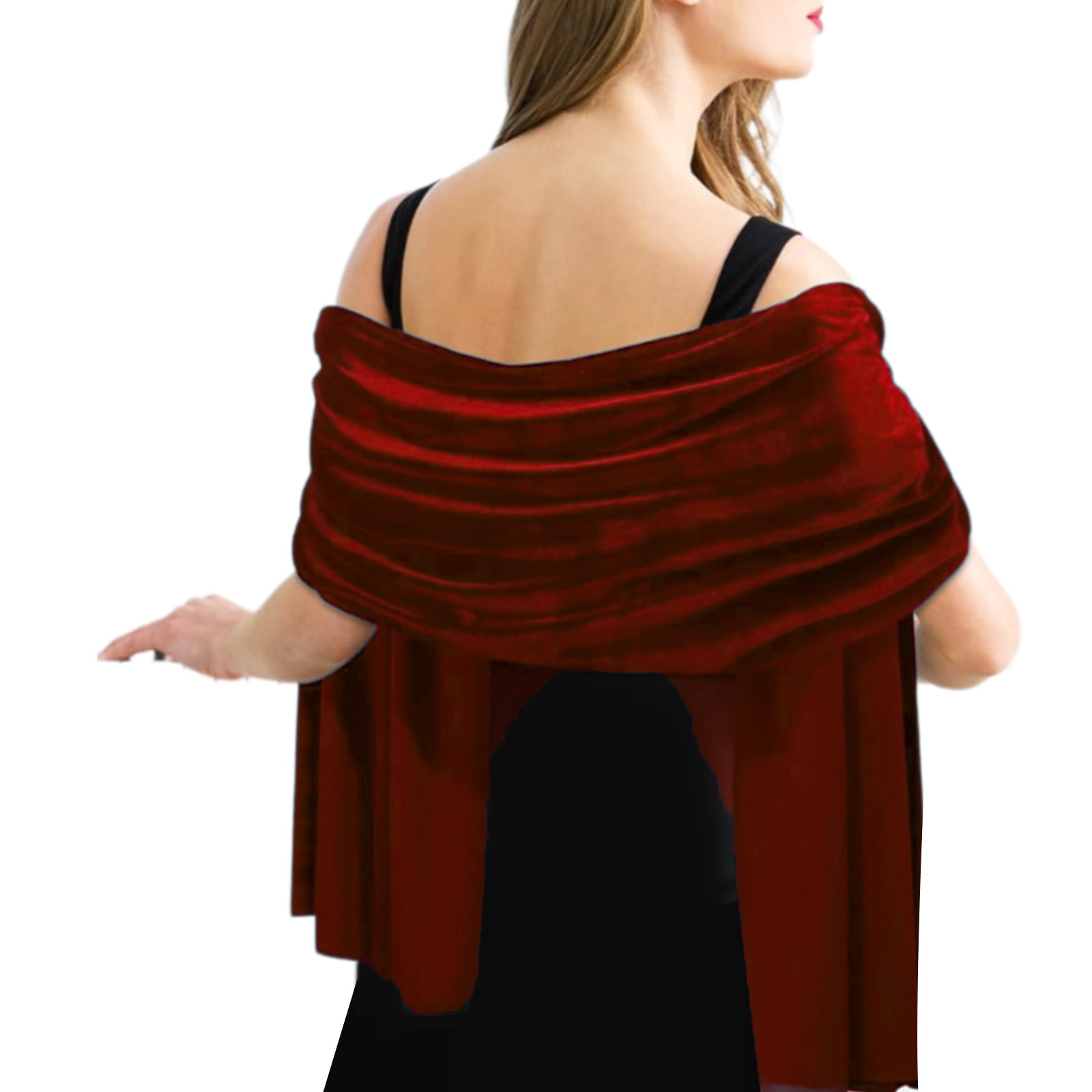 Elegant Velvets Shawl Solid Color Neck Shawl Women's Shawl Multipurpose ...