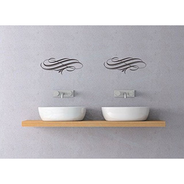 Elegant Vine Scrolls Wall Décor Swirls Vinyl Wall Decals, Set of 2 ...