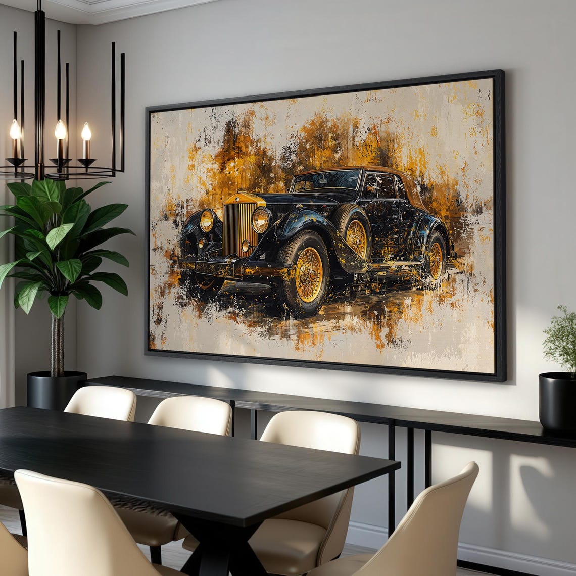 Elegant Vintage Car Wall Art Retro Vehicle Poster Classic Automobile ...