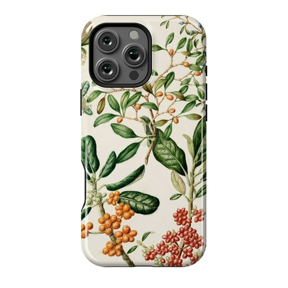 Elegant Vintage Fleurs Floral Print Illustration iPhone Case 17 16 15 ...