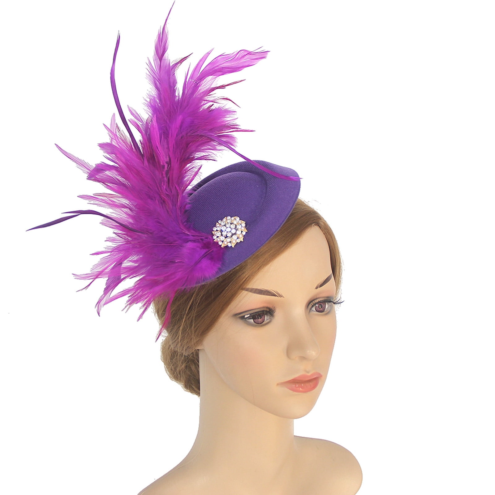 Elegant Vintage French Feather Mini Top Hat Hair Accessory For Bride ...