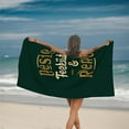 Elegant Vintage-Inspired Dark Green Bath Towel with Decorative Font ...