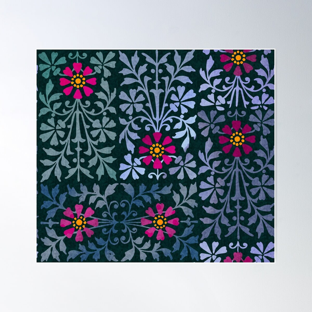 Elegant Vintage Renaissance Floral Pattern Poster Wall Art, Modern Wall ...
