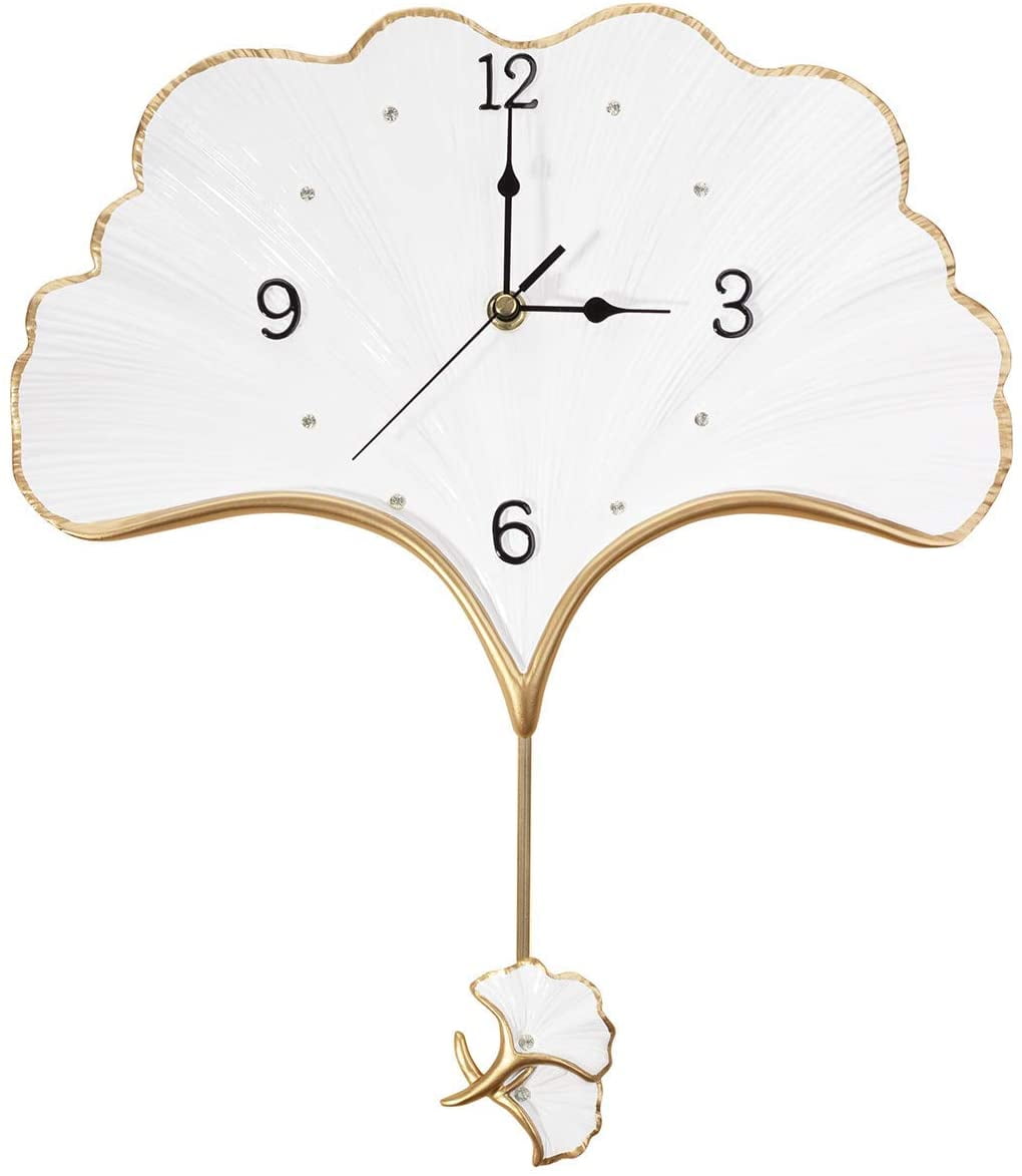 Elegant Wall Clock with Pendulum Battery Operated Non Ticking Silent ...