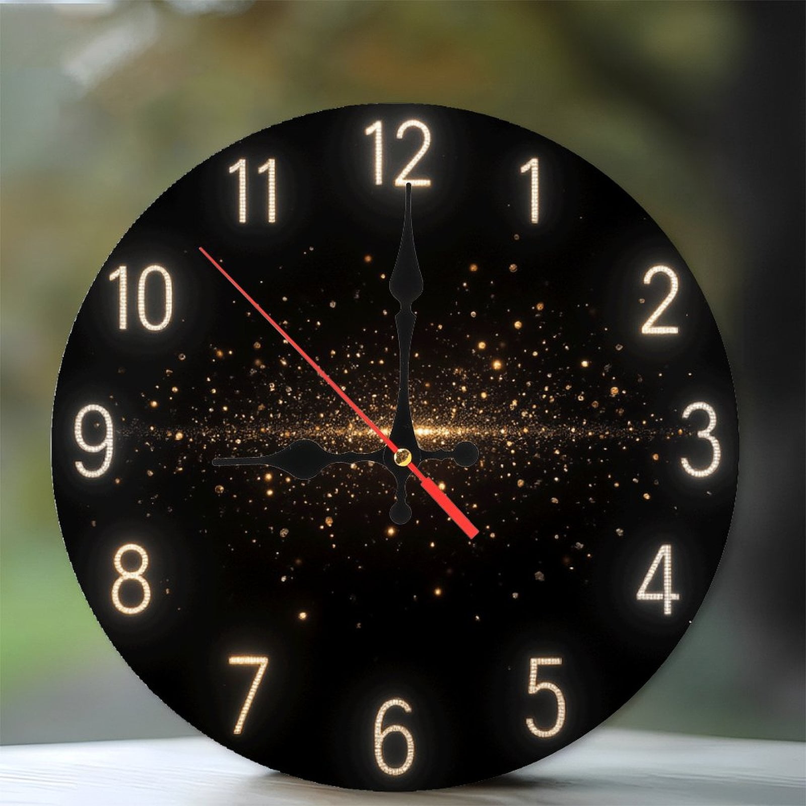 Elegant Wall Clock with Sparkling Glitter And Modern Design 10-Inch ...