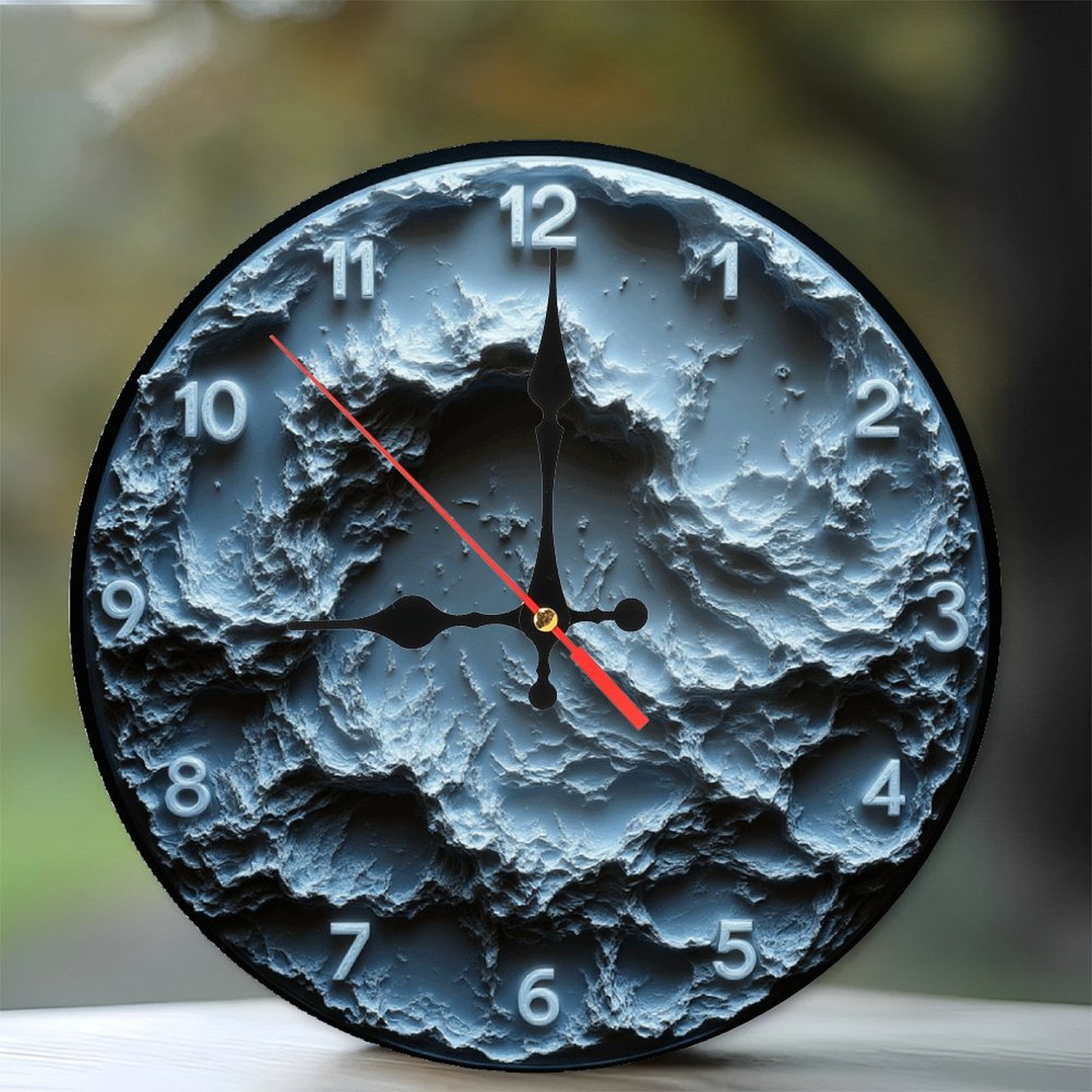 Elegant Wall Clock with Textured Finish And 2D Design 10-Inch Silent ...