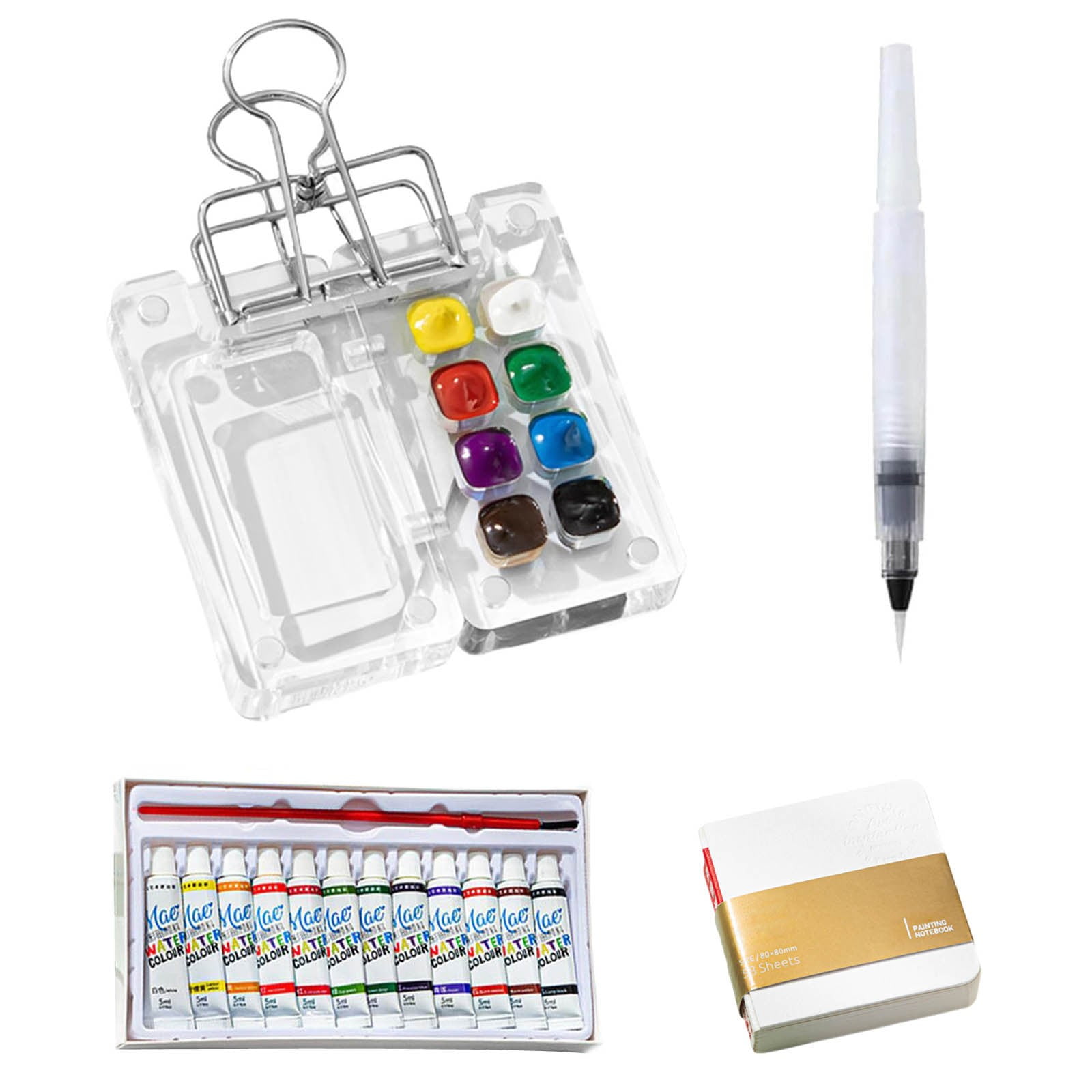 Elegant Walnut Hued Mini Portable Solid Watercolor Paint Set For Art ...