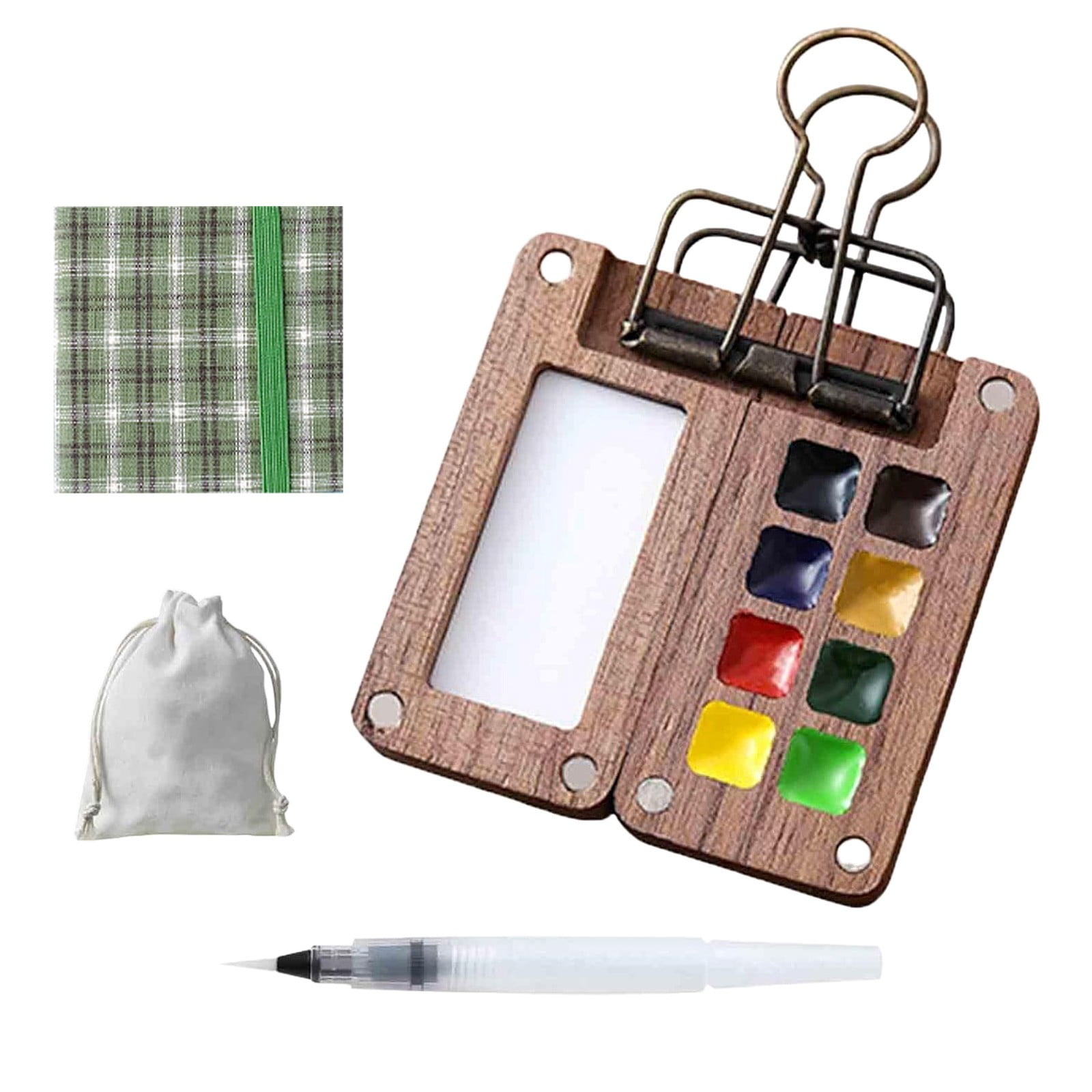 Elegant Walnut Hued Mini Portable Solid Watercolor Paint Set For Art ...