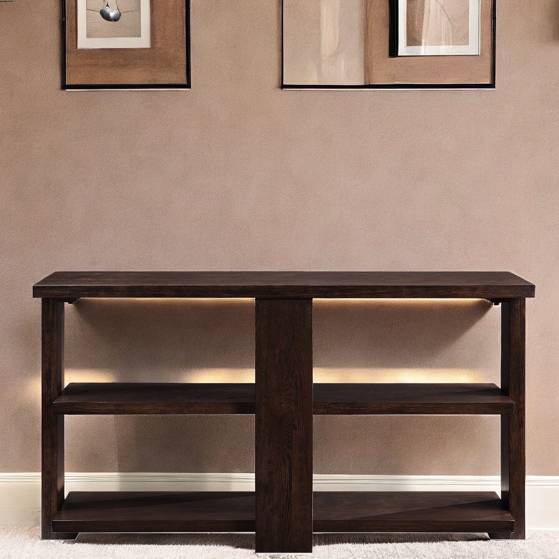 Elegant Walnut Table For Entryway , Rich Textured Surface, Fixed ...