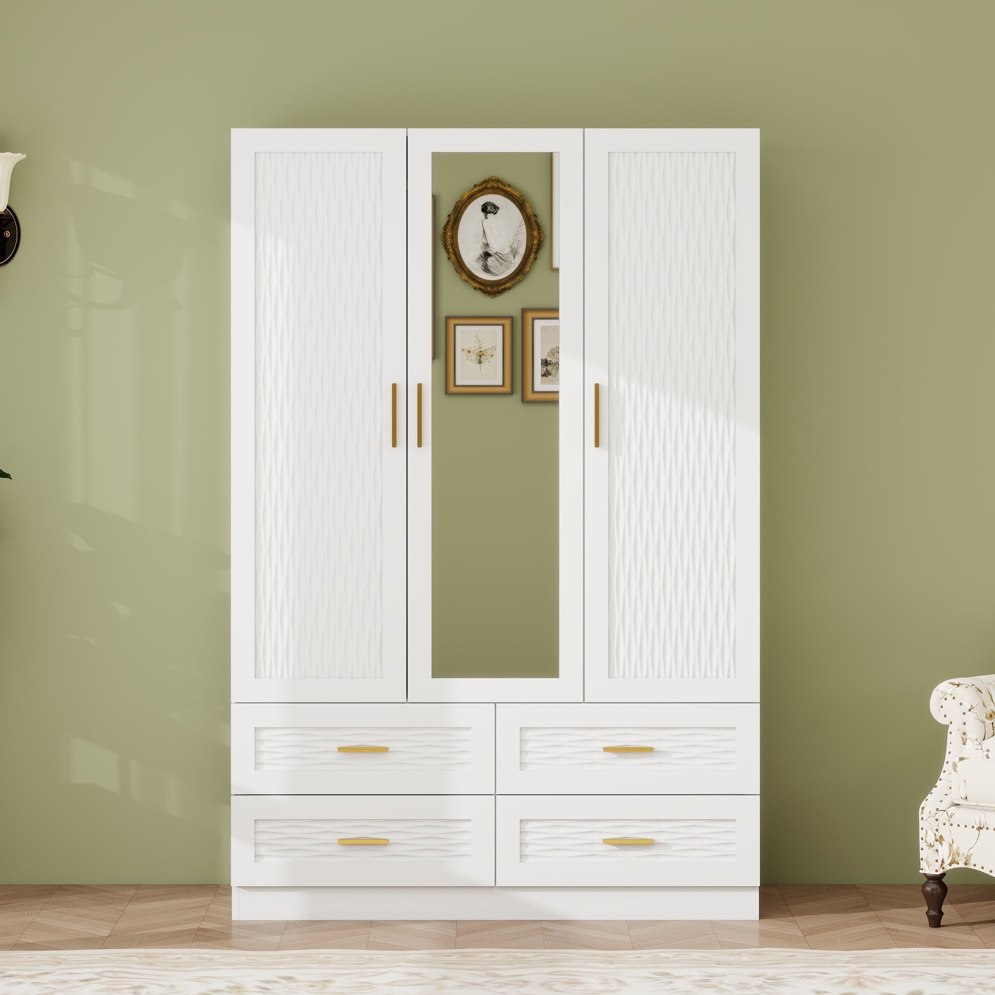 Elegant Wardrobe Closet with Mirror Featuring Superior Closet ...