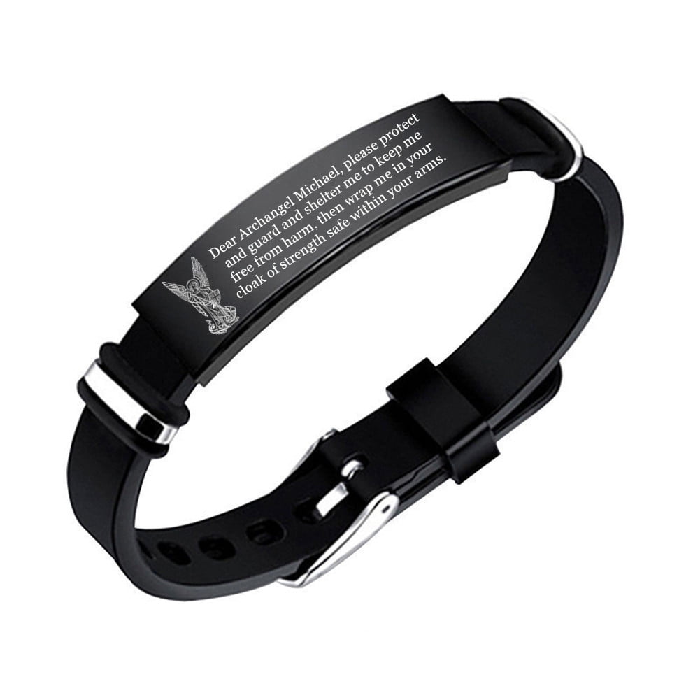Elegant the Warrior Saint Michael Archangel Talisman Silicone Bracelet ...