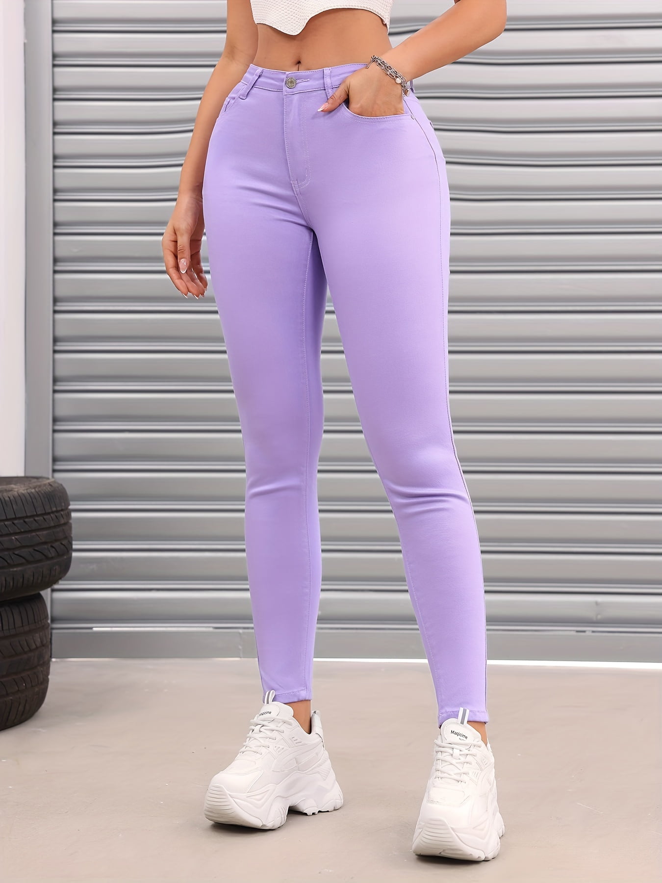 Elegant Washed Retro Flare Jeans – Slim Fit, High Stretch, All-Season ...