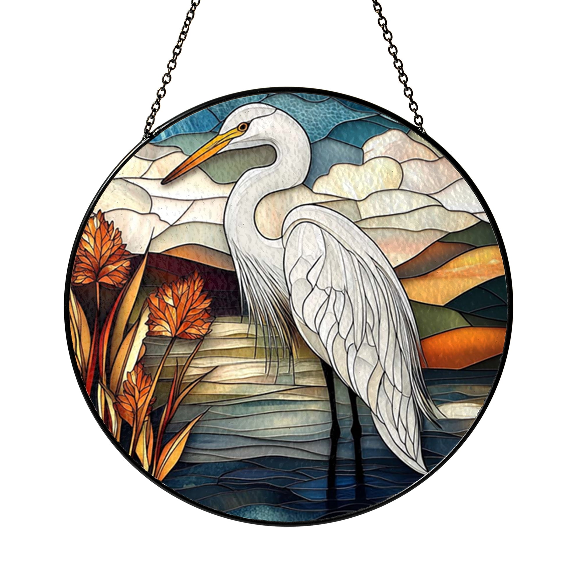 Elegant Water Bird Glass Suncatcher – Decorative Nature Window Art_0 ...