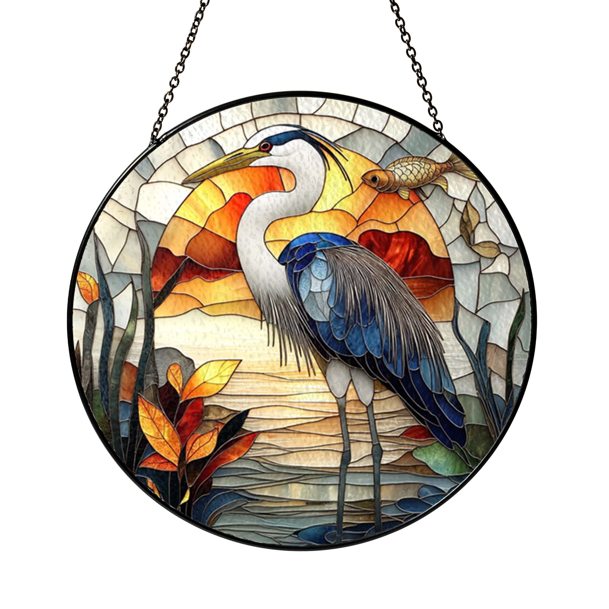 Elegant Water Bird Window Art – Stained Glass Style Decor - Walmart.com