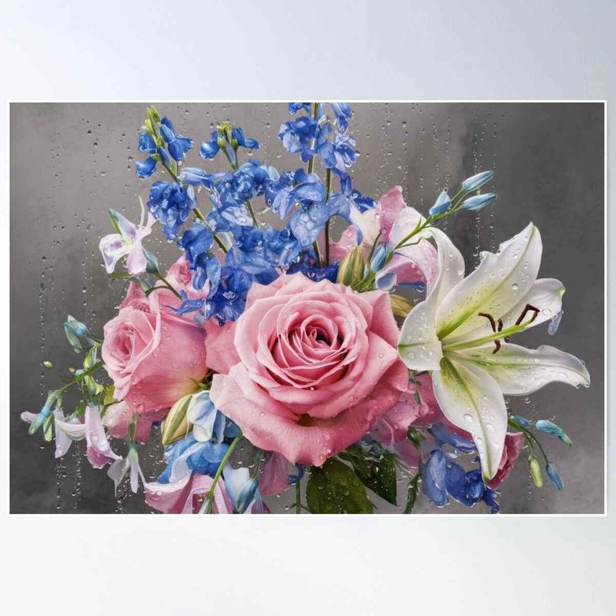 Elegant Watercolor Style Floral Harmony - Beautiful Art Poster Wall Art ...
