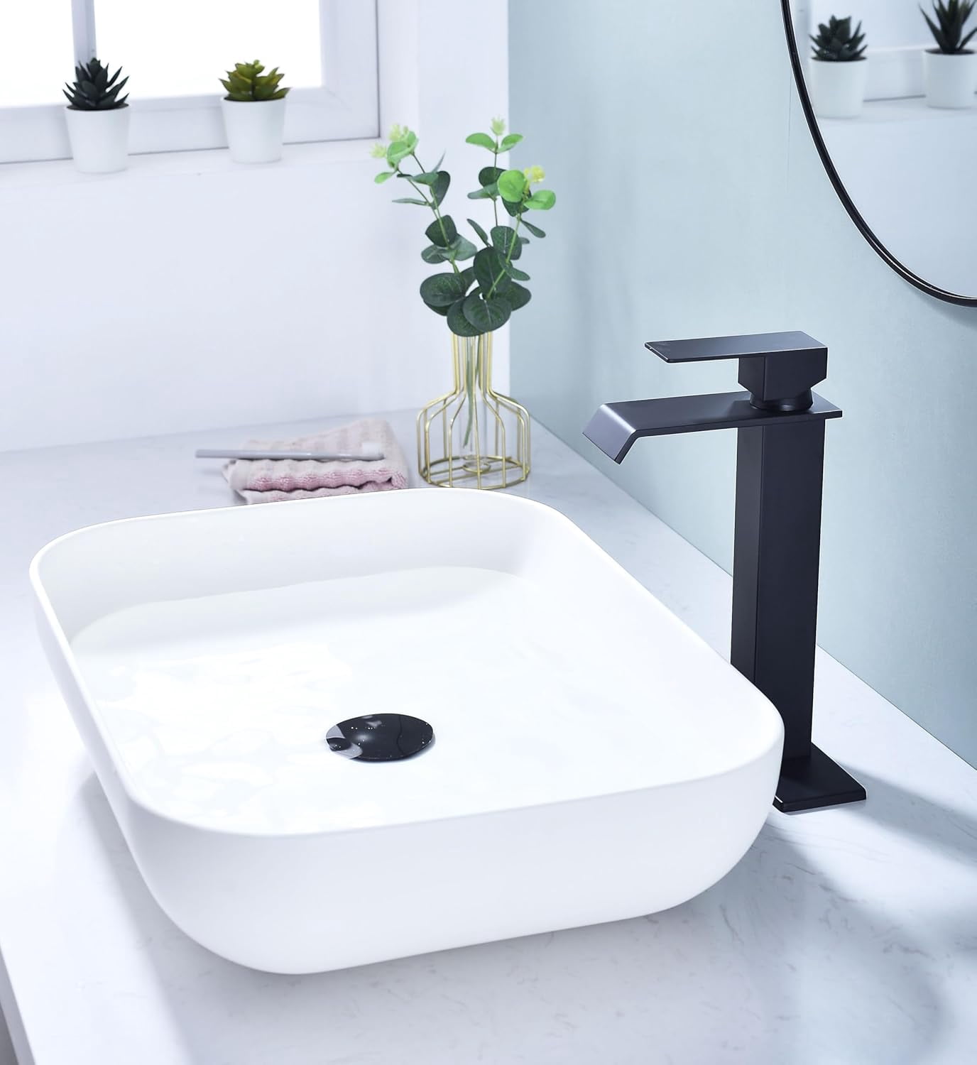 Elegant Waterfall Spout Bathroom Faucet for Serene Water Flow Single ...