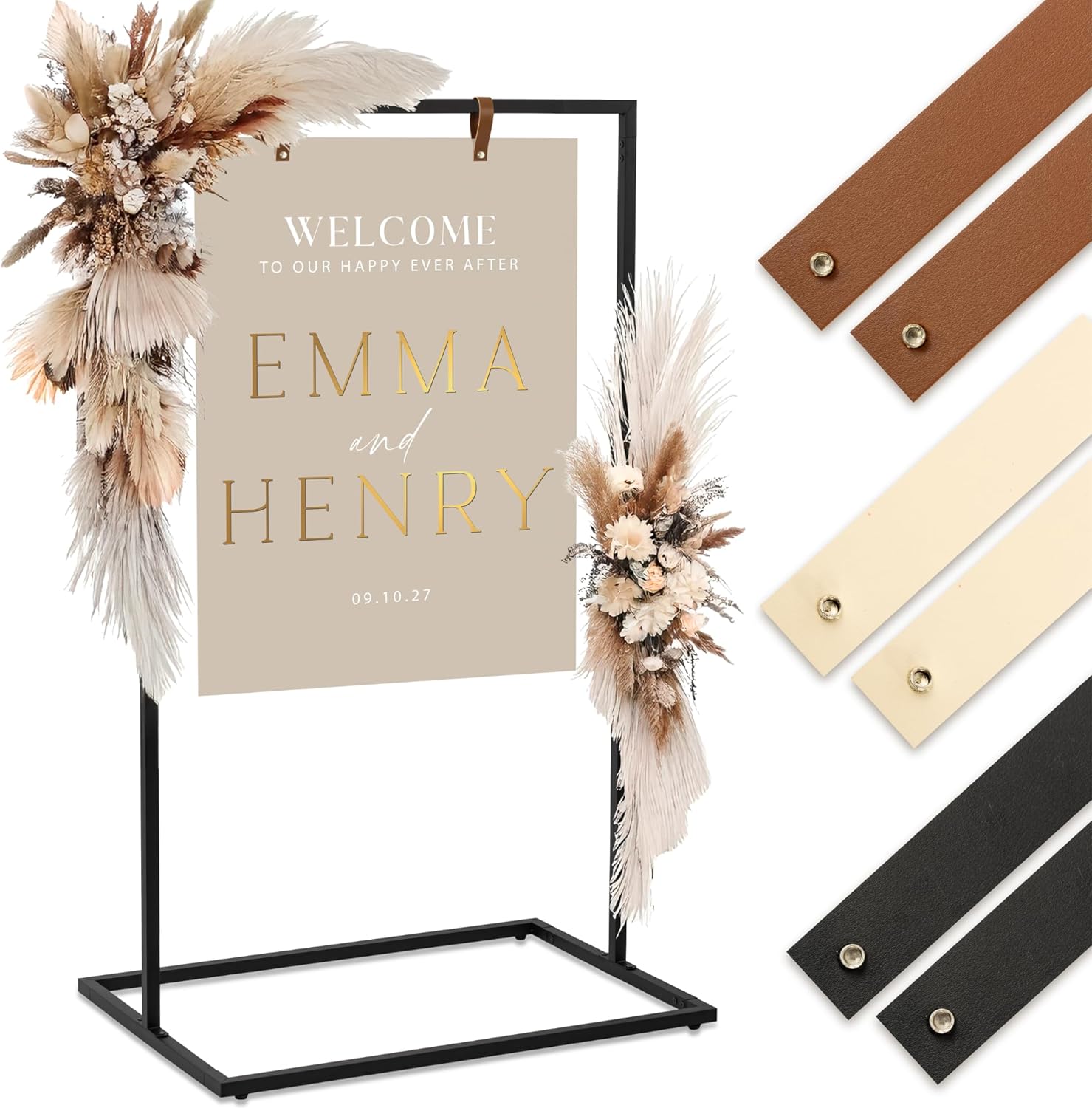 Elegant Wedding Welcome Sign Stand – Sturdy Welcome to Our Wedding Sign ...
