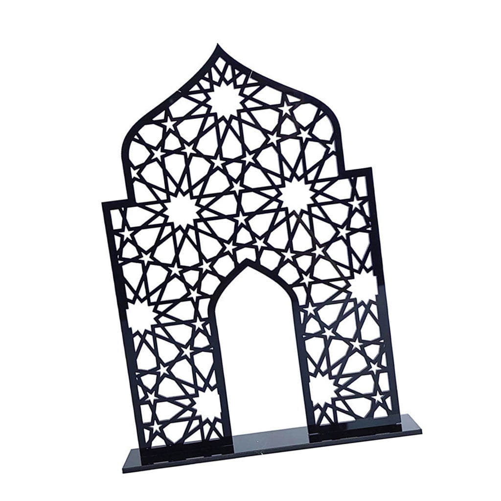 Elegant White Acrylic Display Stand Mosque Shape Decoration For Eid ...