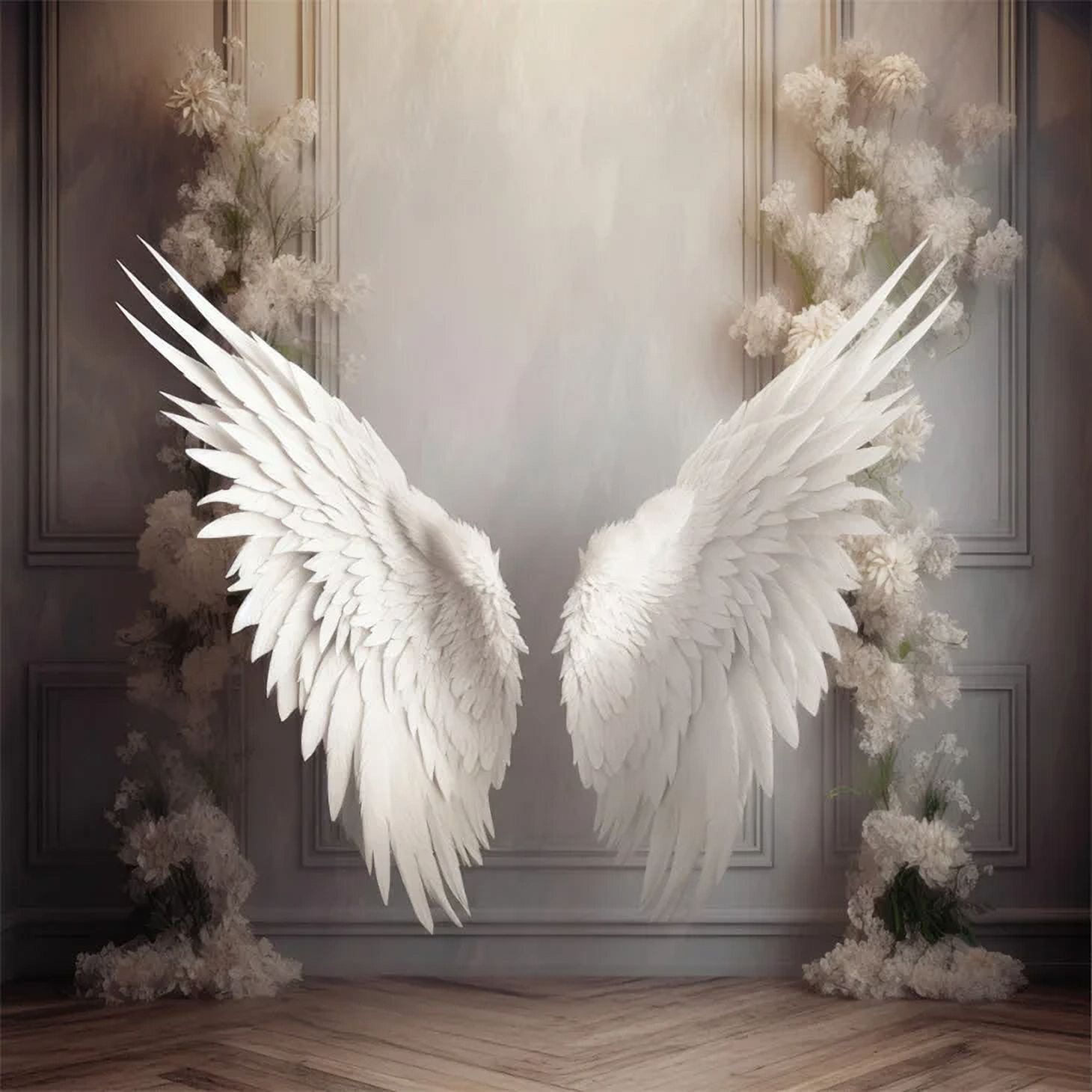 Elegant White Angel Wings Adult Birthday Wedding Maternity Portrait r ...