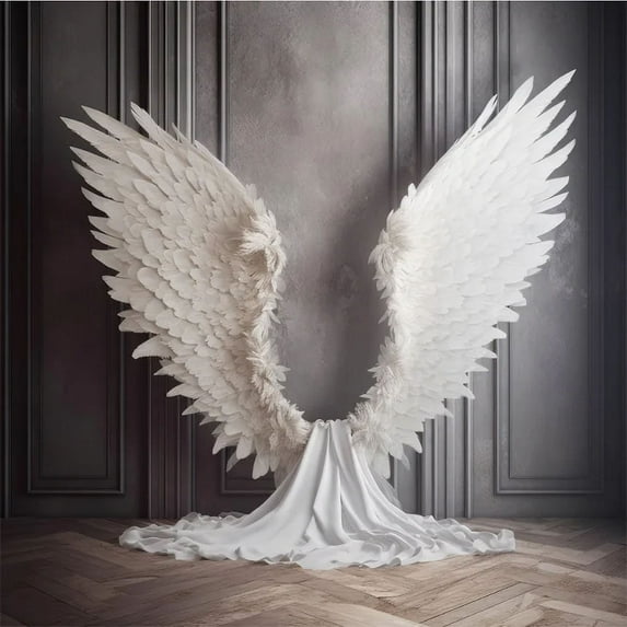 Elegant White Angel Wings Adult Birthday Wedding Maternity Portrait r ...