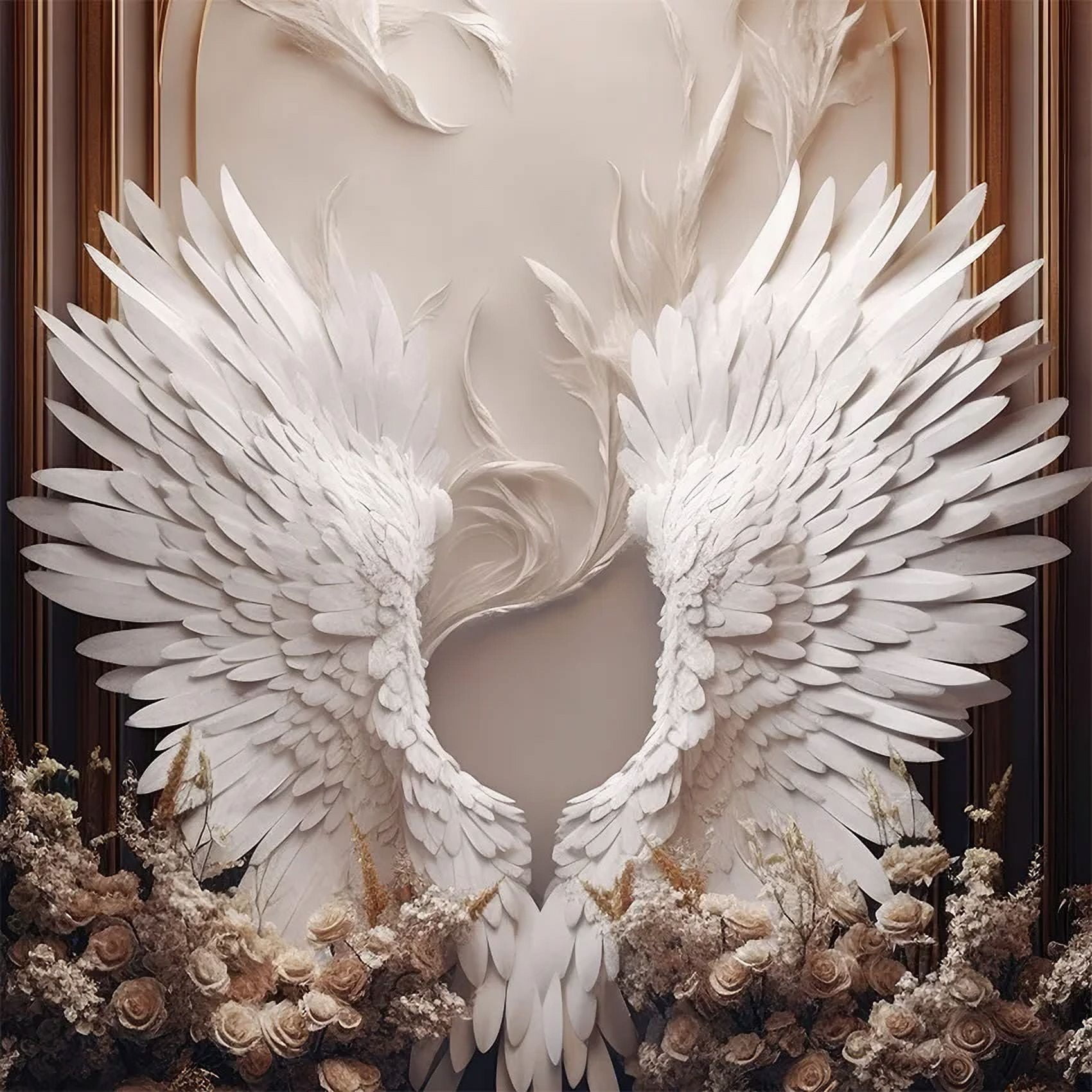 Elegant White Angel Wings Adult Birthday Wedding Maternity Portrait r ...