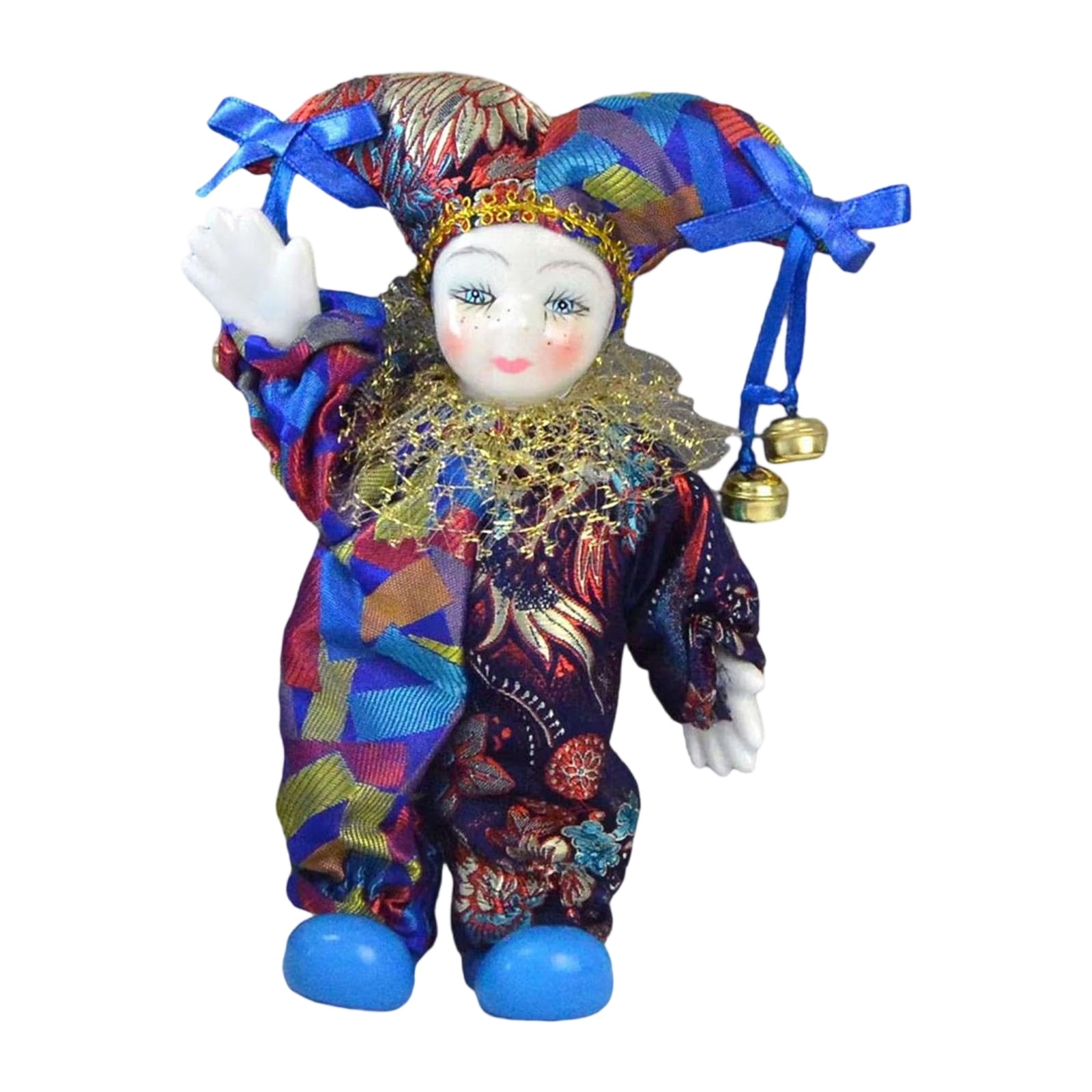 Elegant White Ceramic Clown Doll Figurine Desktop Ornament with ...