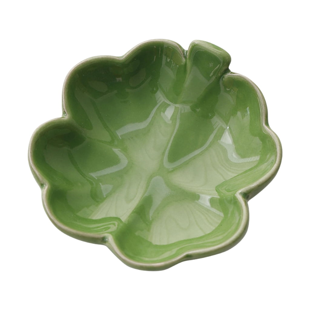 Elegant White Clovers Jewelry Organizers Ceramic Tray With Multiple ...