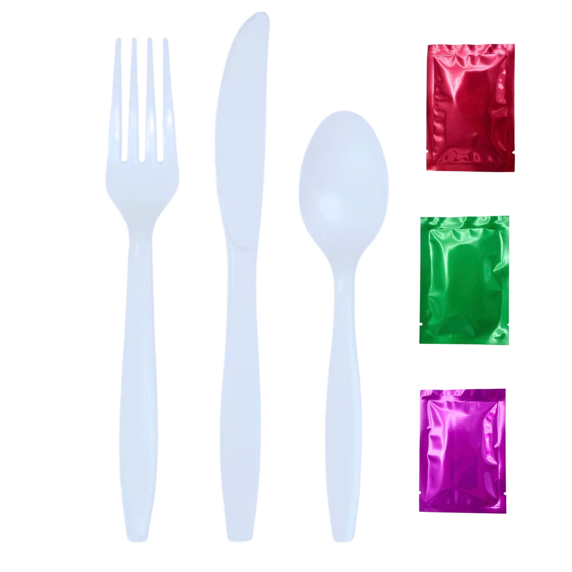 Elegant White Disposable Cutlery, (Set of 96) Complete Dining Set BPA ...