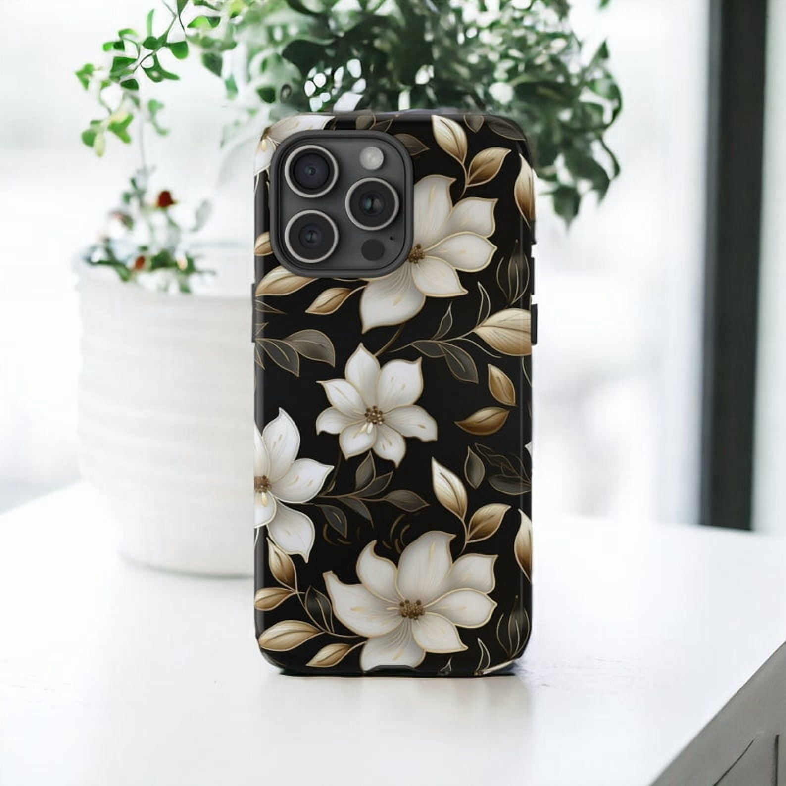 Elegant White Flowers Phone Case for iPhone 11 12 13 14 15 16 Pro Max ...