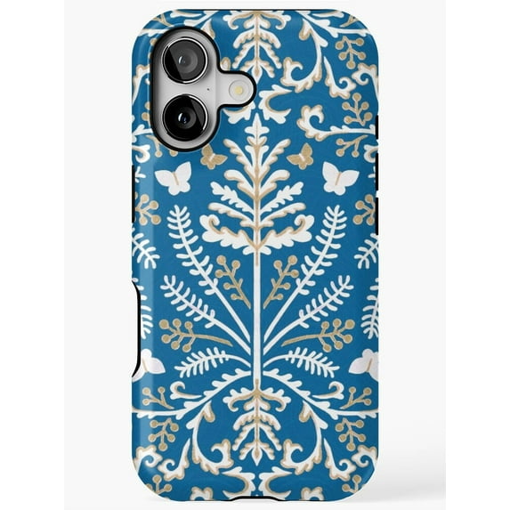 Elegant White Grass Damask Phone Case for iPhone 11 12 13 14 15 16 17 ...