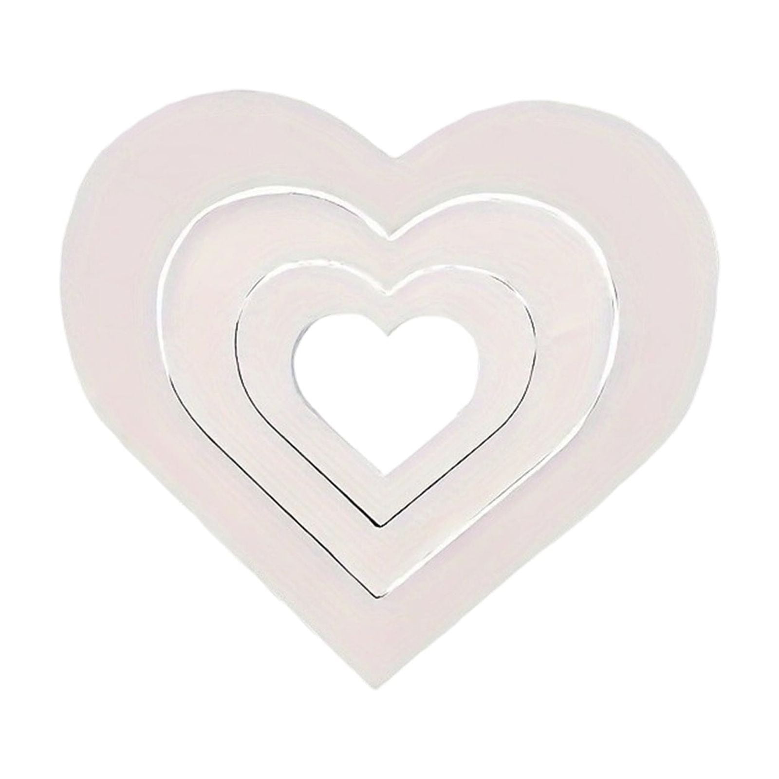 Elegant White Heart Decorations, 3pcs Hollow Hearts for Classic ...