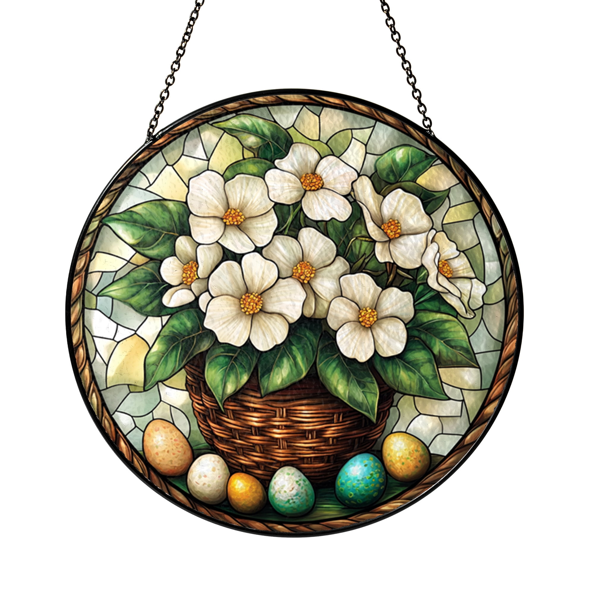 Elegant White Lily Window Hanging – Decorative Glass Suncatcher ...