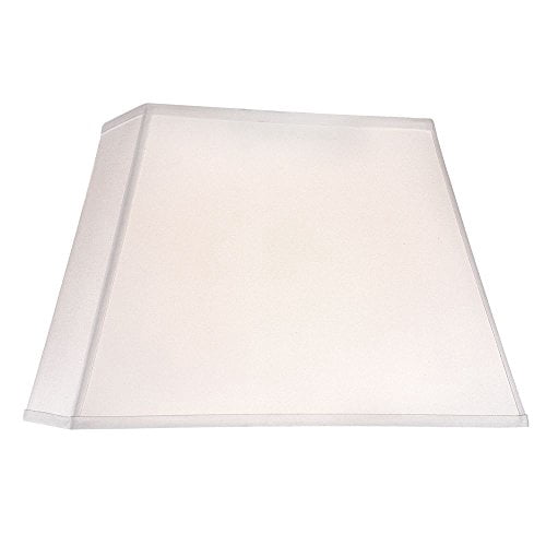 Elegant White Linen Rectangle Lamp Shade with Classic Spider Assembly ...