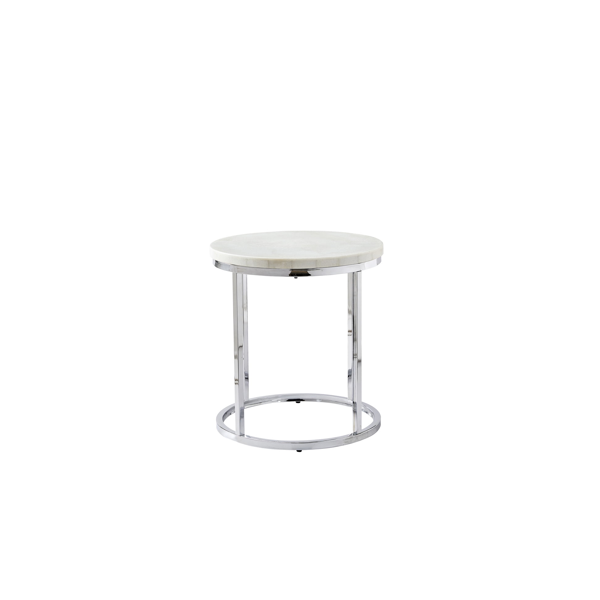 Elegant White Marble Round End Table - Metal Base, 22" D X W 24" H, 26 ...