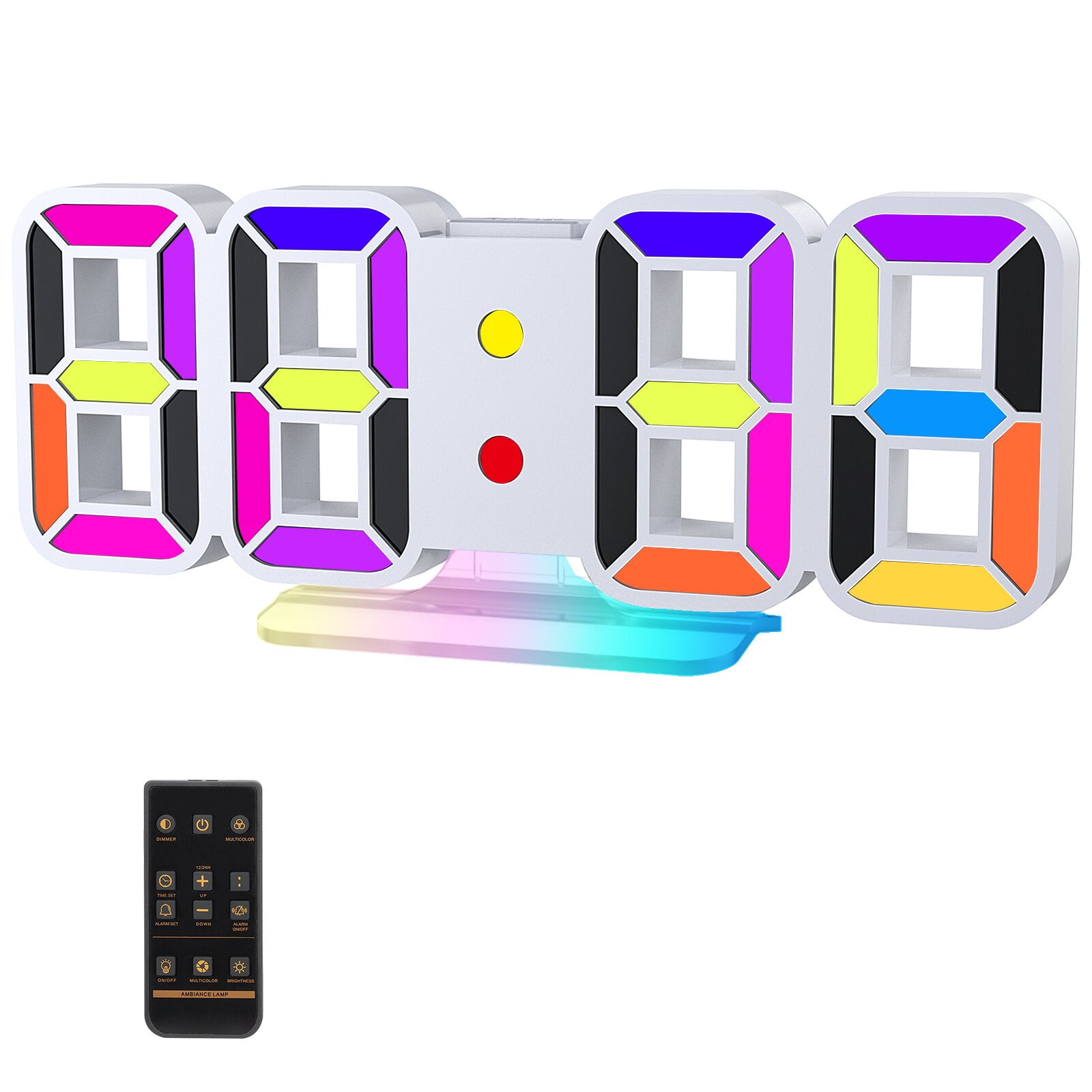 3D LED Digital Clock ,9.7", Large Display Table/ Desk Clock with Remote ...