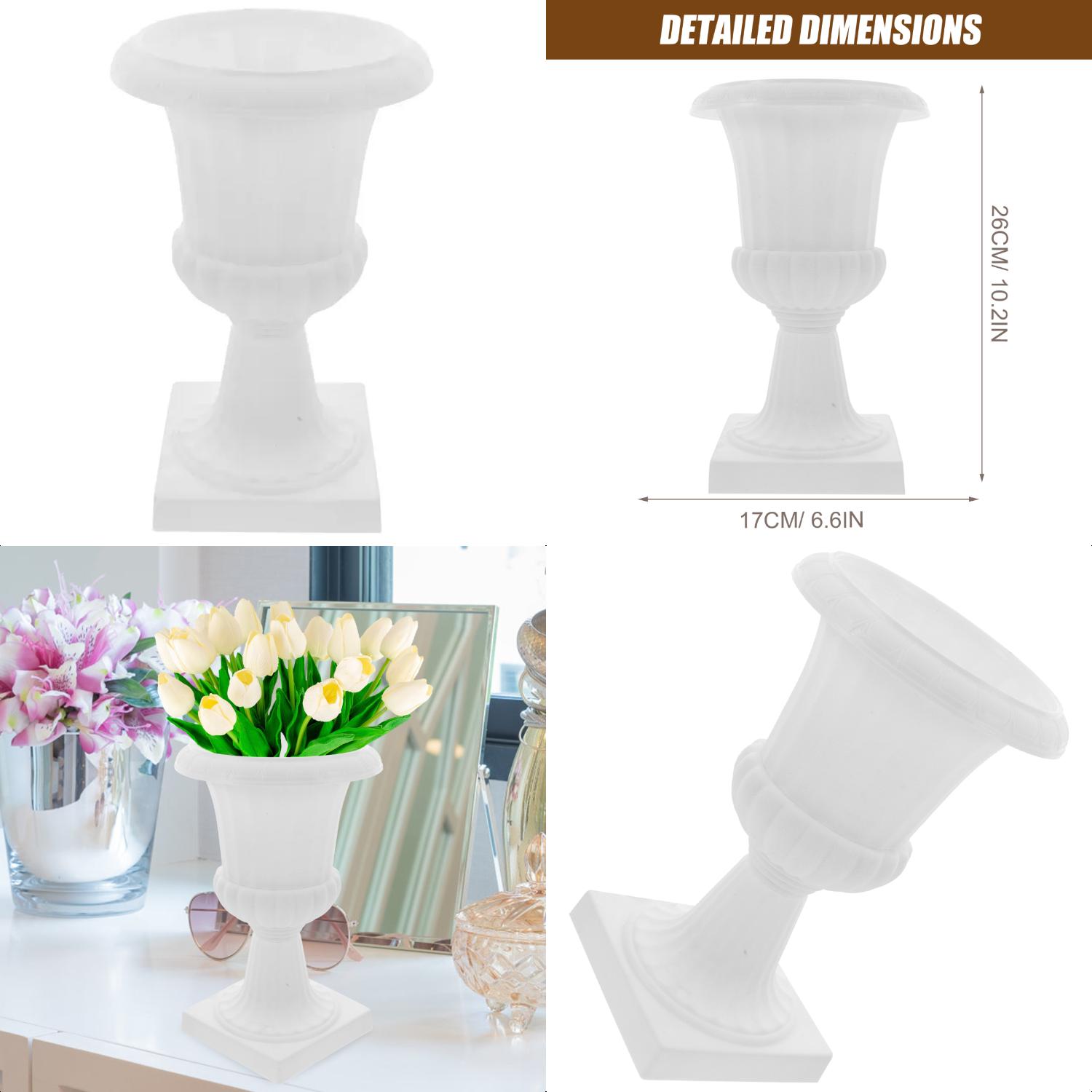 Elegant White Plastic Indoor Succulent Planter with Removable Flower ...