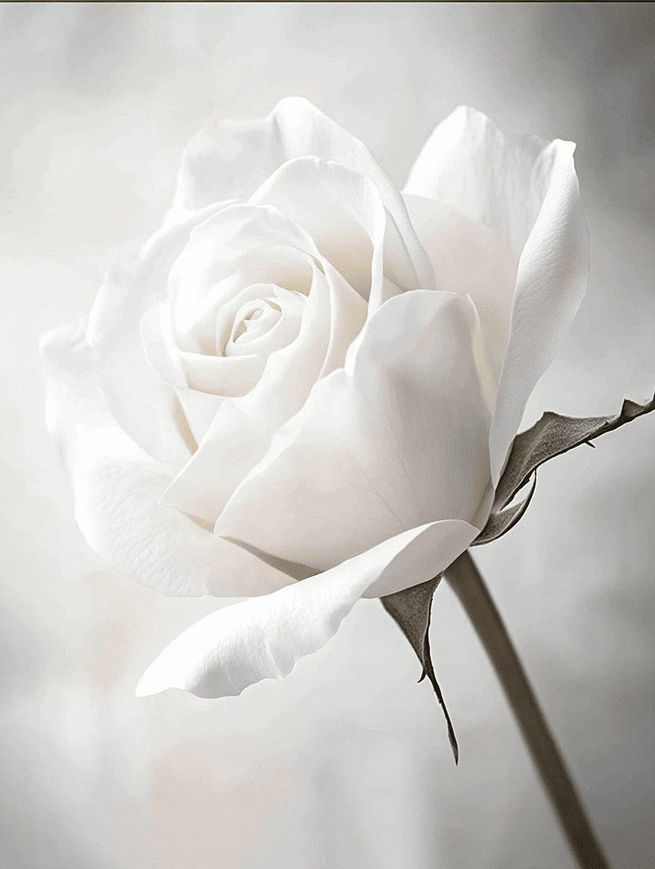 Elegant White Rose Canvas Print/Wall Art， Suitable for Living Room ...