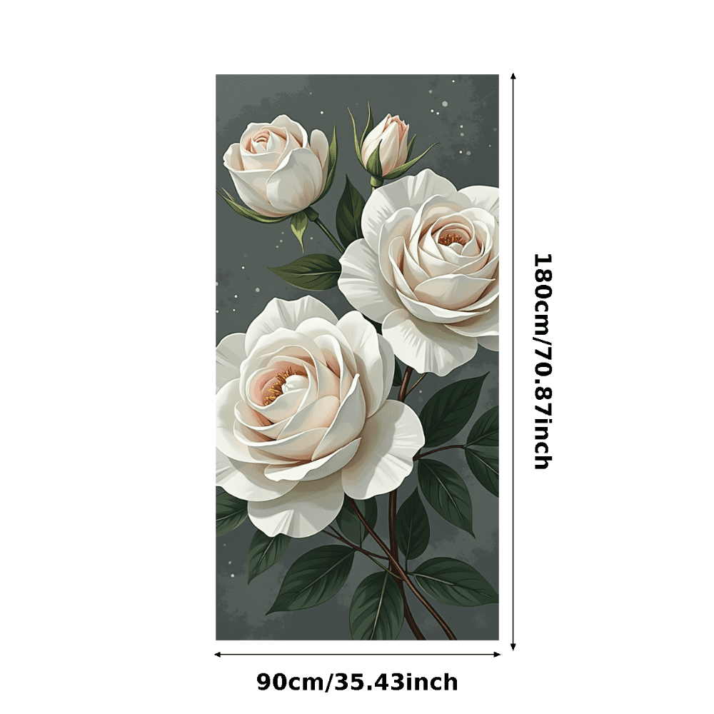 Elegant White Rose Design Background Backdrop Banner Party Decorations ...