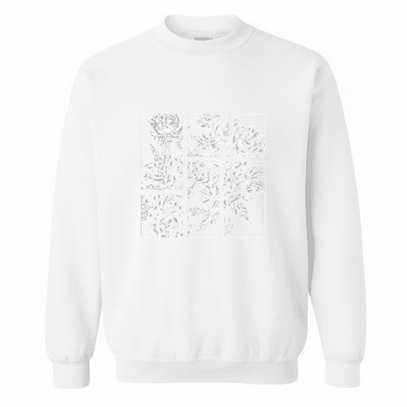 Elegant White Roses Line Art Floral Aesthetic Drawing Sweatshirt up to ...